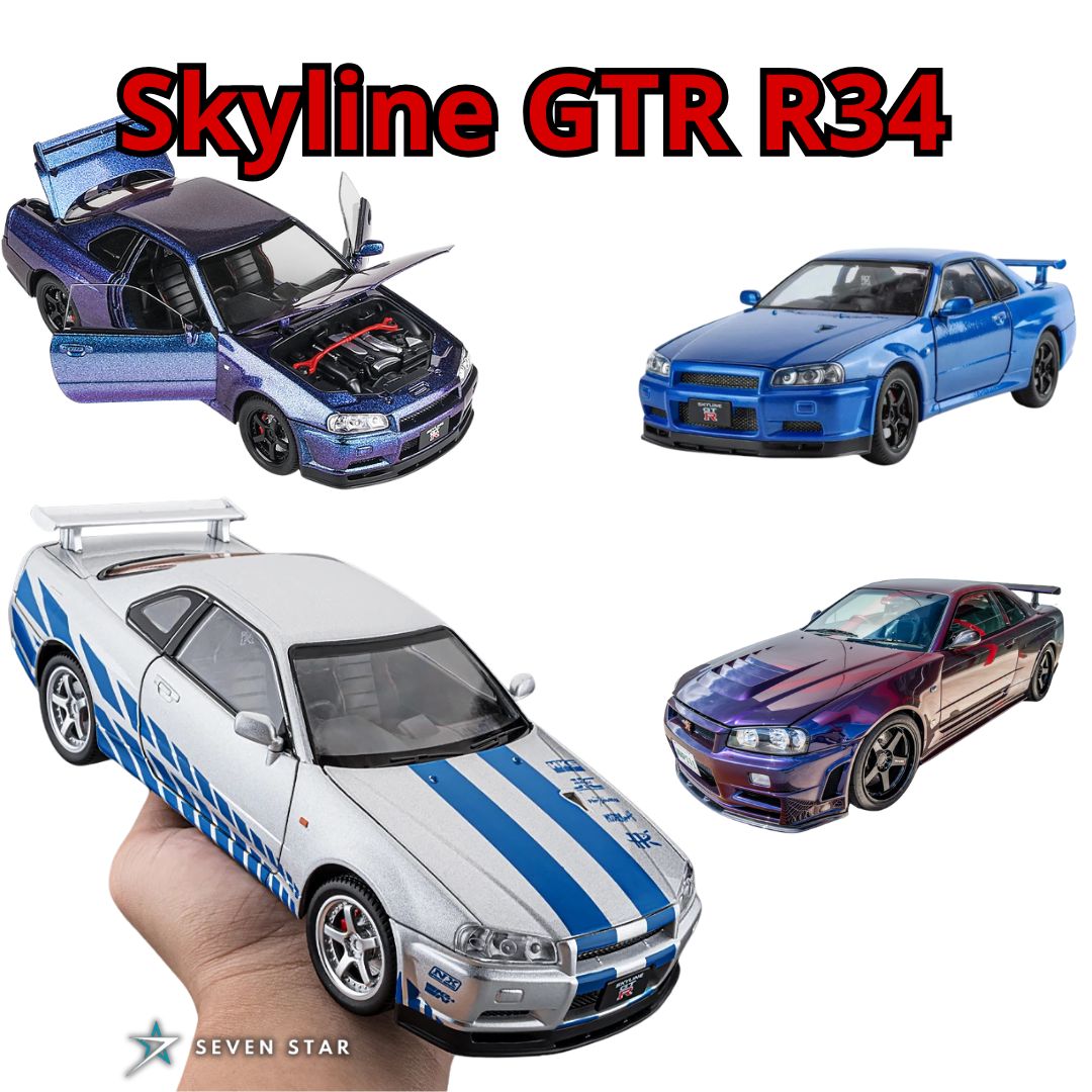 Réplica do Nissan Skyline GTR R34 1:24 Brian O'Conner - Velozes e Furi